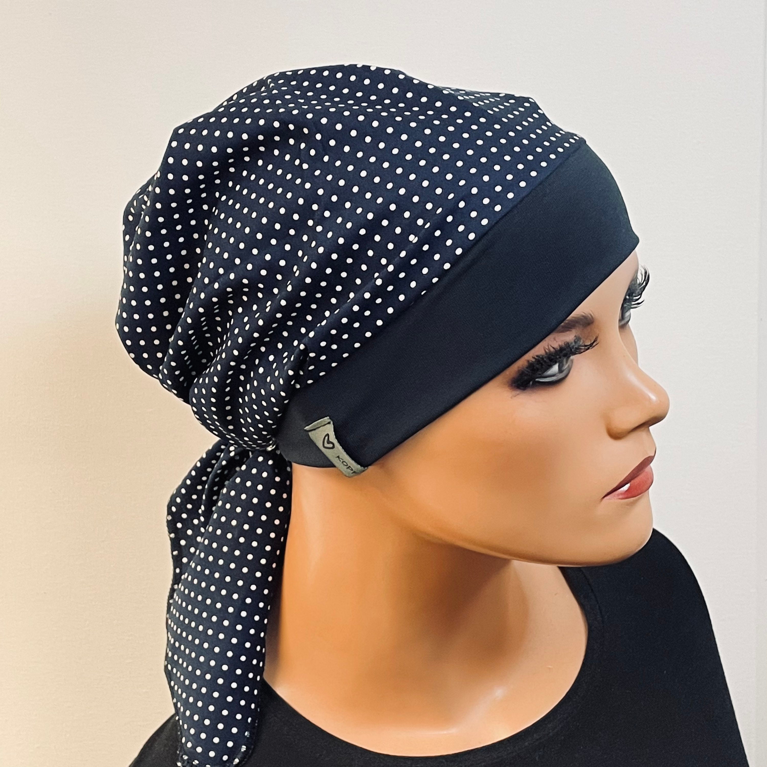 Hoofddoek hoed donkerblauw gespot ideale hoofddeksels voor - Etsy Nederland