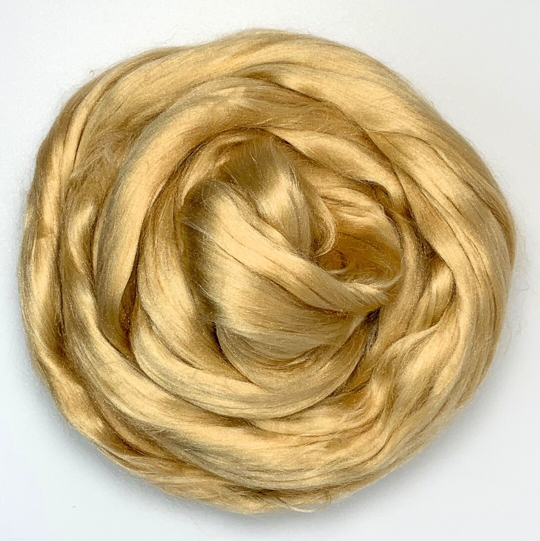 Golden - Dyed Mulberry Silk, Bombyx Silk, Top, Roving, AAA+, Spinning ...