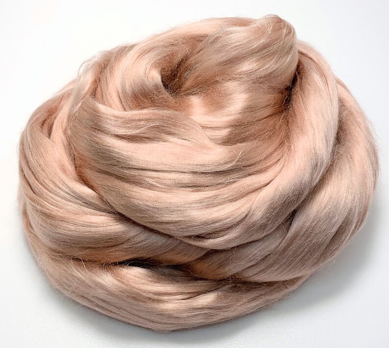 Dusty Pink - Dyed Mulberry Silk, Bombyx Silk, Top, Roving, AAA+ ...