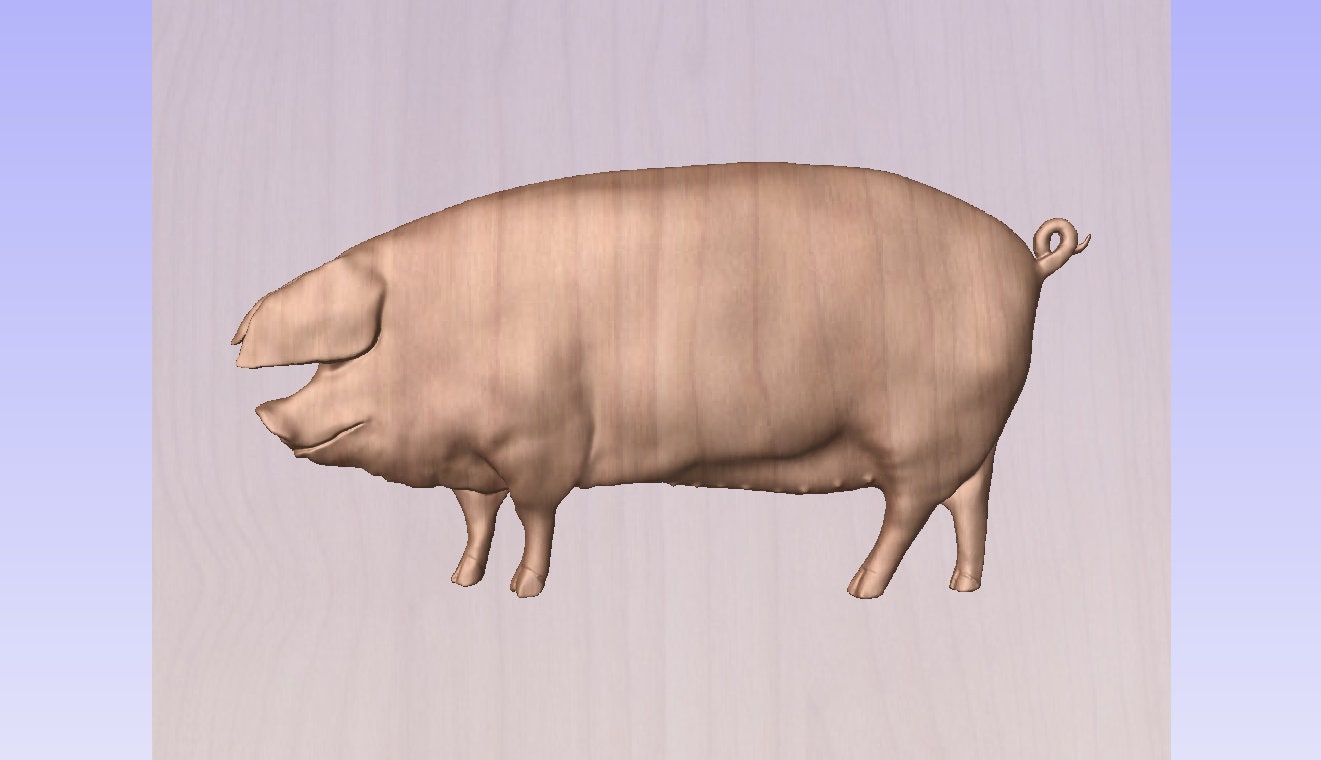 Pig Relief STL and OBJ Model for 3d Printing or CNC Routing - Etsy