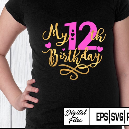 My Twelfth Birthday Svg Red Twelve Blue Birthday Squad 12 | Etsy