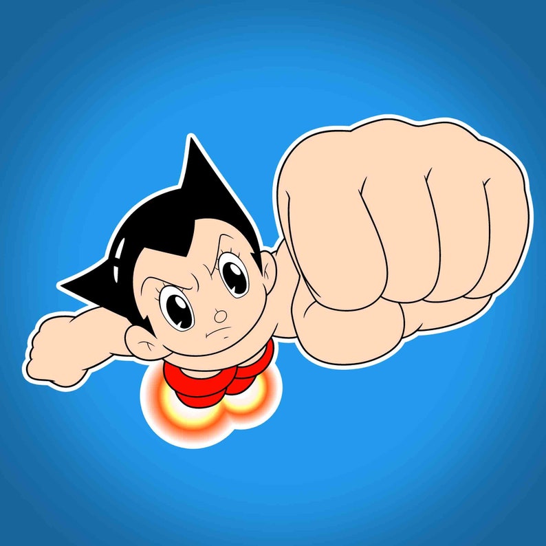 Astro Boy Decal Sticker Digitally Printed and Contour Cut 5in - Etsy
