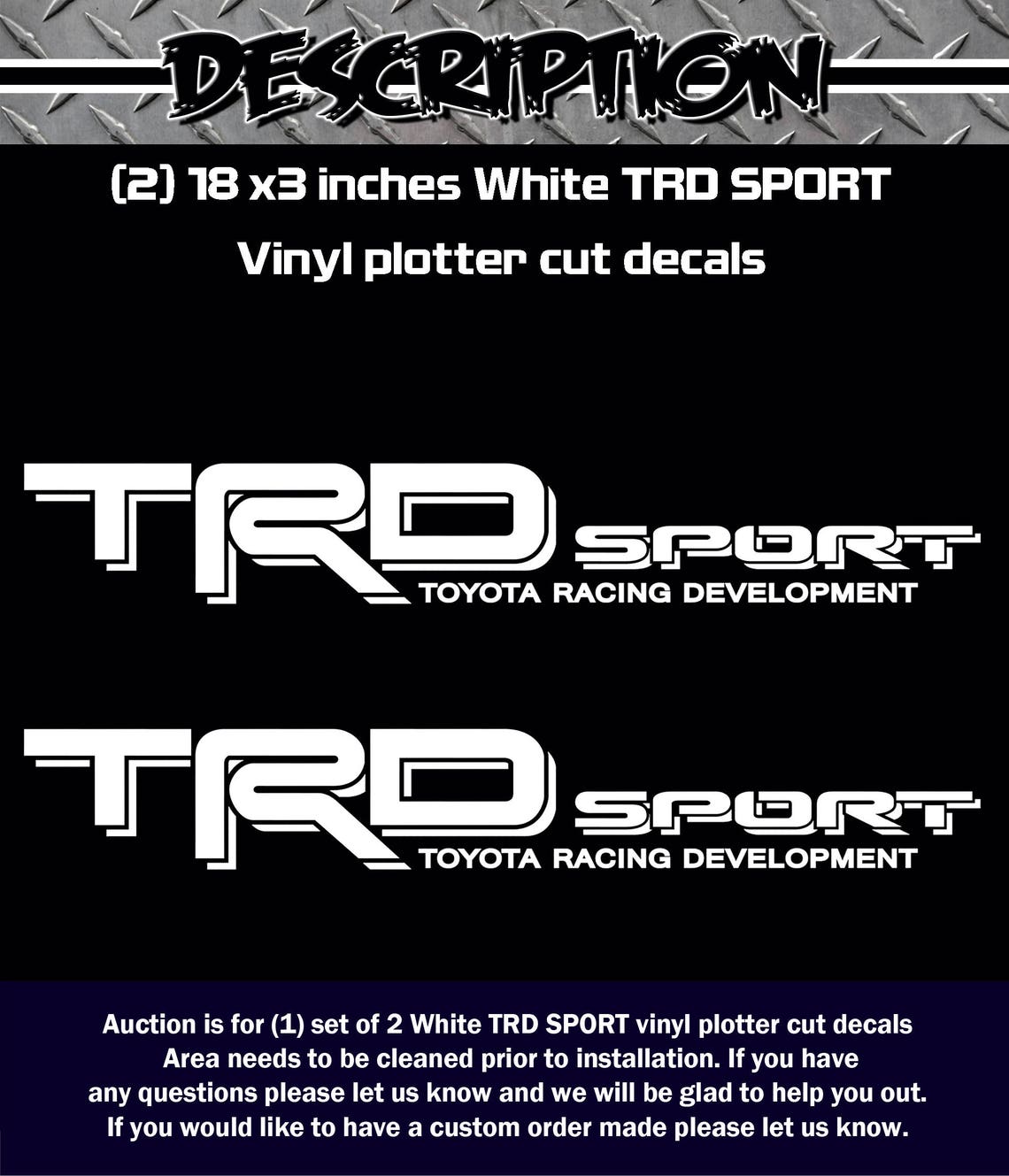 Toyota Trd Sport Decals Stickers 2 18x3 WHITE | Etsy