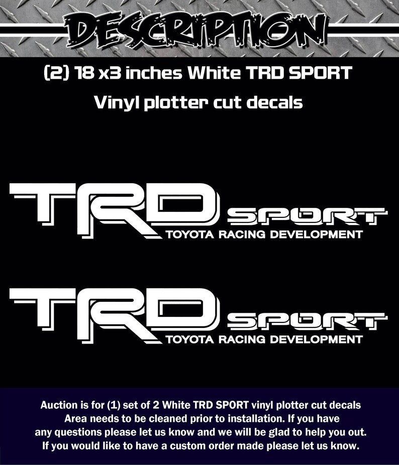 Toyota Trd Sport Decals Stickers 2 18x3 WHITE | Etsy