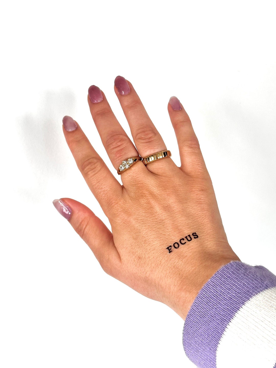 Focus (set of 2) - Temporary Tattoo - Etsy
