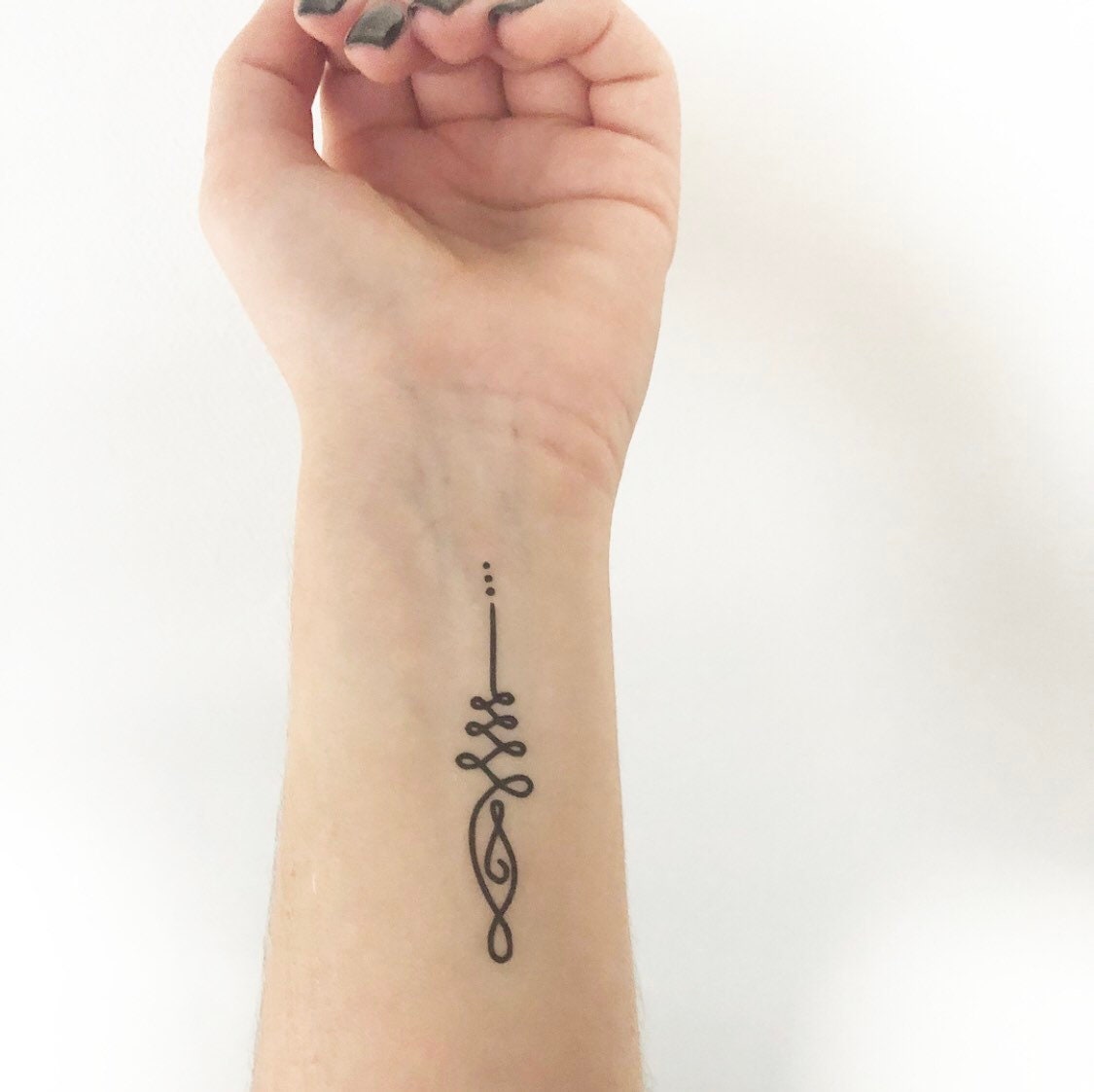 Unalome Simple set of 2 Temporary Tattoo - Etsy