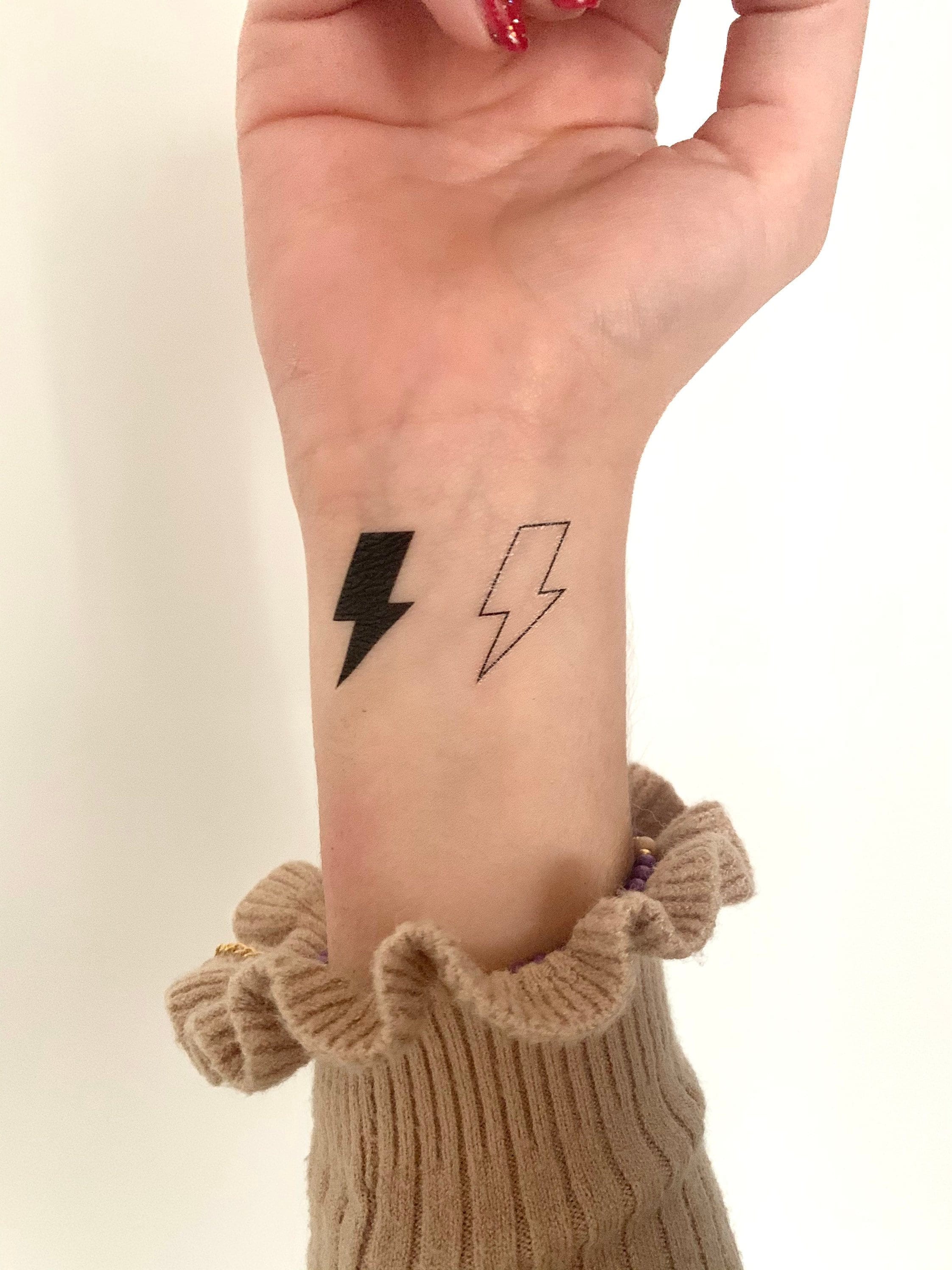 Thunder/lightning (set of 2) - Temporary Tattoo - Etsy