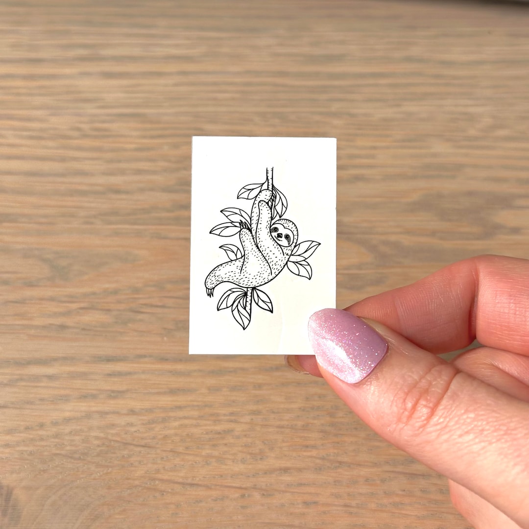 Hanging Sloth (set of 2) - Temporary Tattoo - Etsy