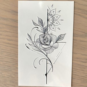 Triangle Rose (set of 2) - Temporary Tattoo - Etsy