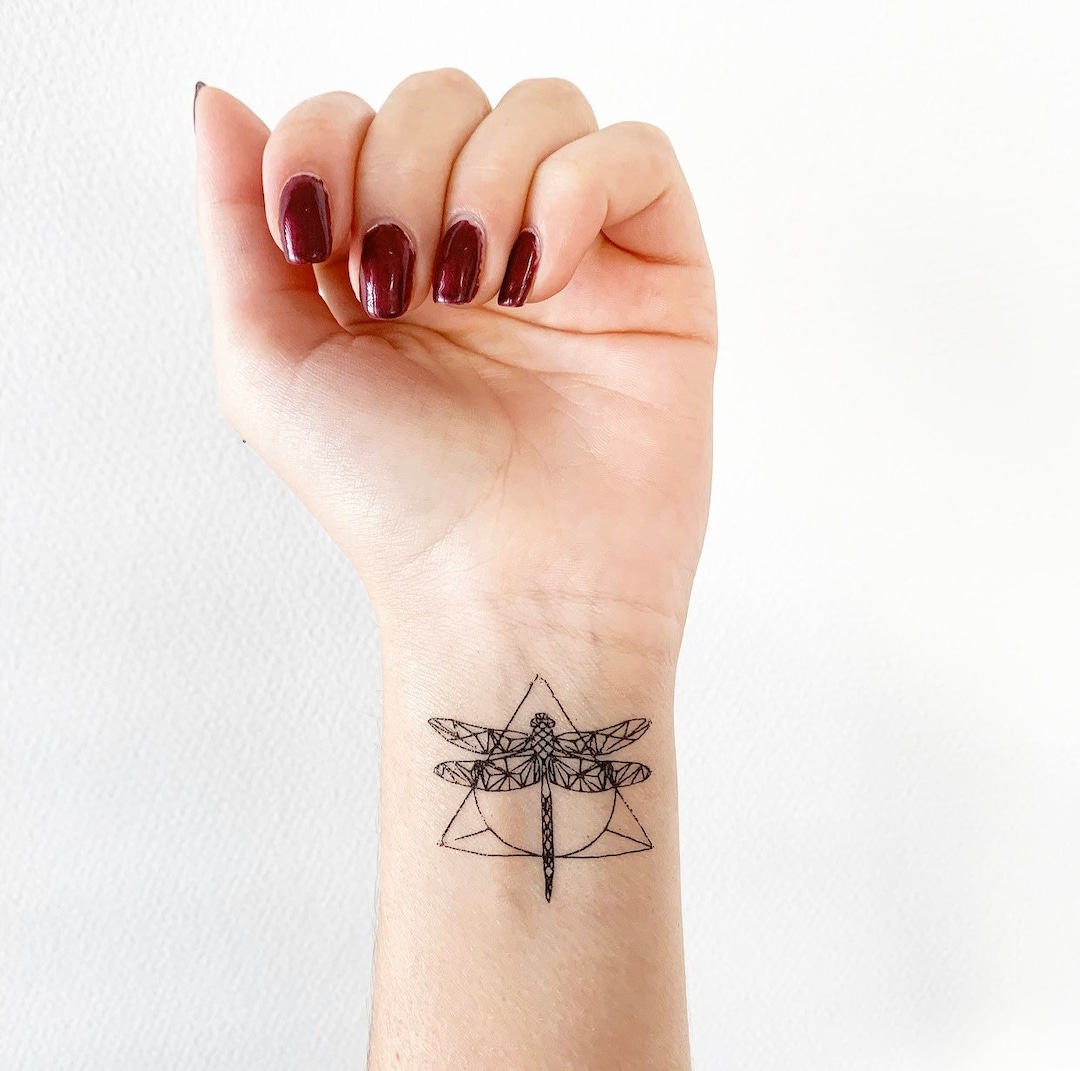 Dragonfly Triangle (set of 2) - Temporary Tattoo - Etsy