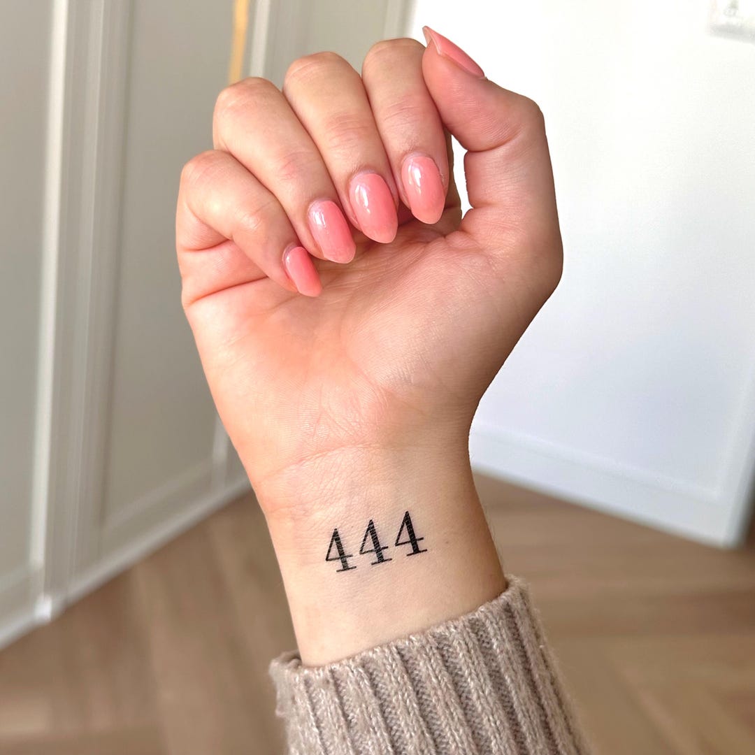 444 Angel Number (set of 2) - Temporary Tattoo - Etsy