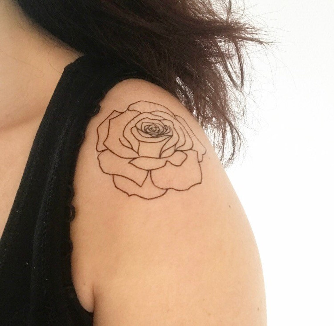 Rose Temporary Tattoo | Etsy