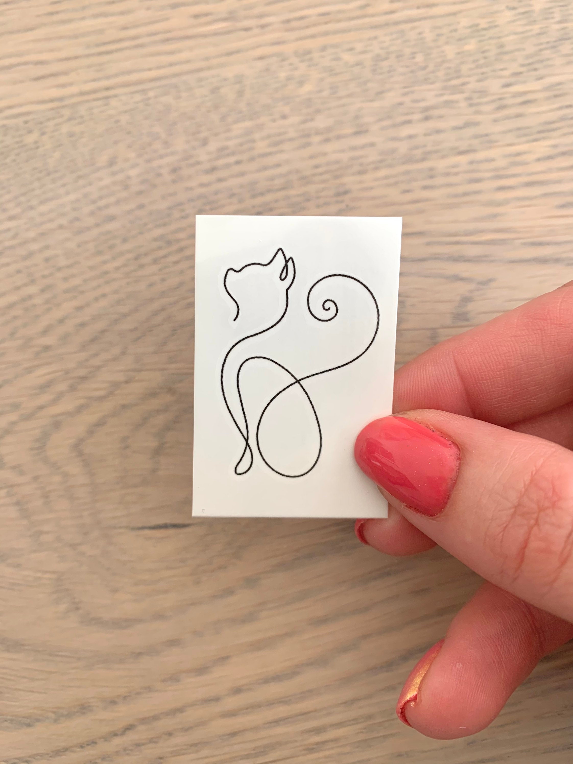 Cat Swirl set of 2 Temporary Tattoo - Etsy
