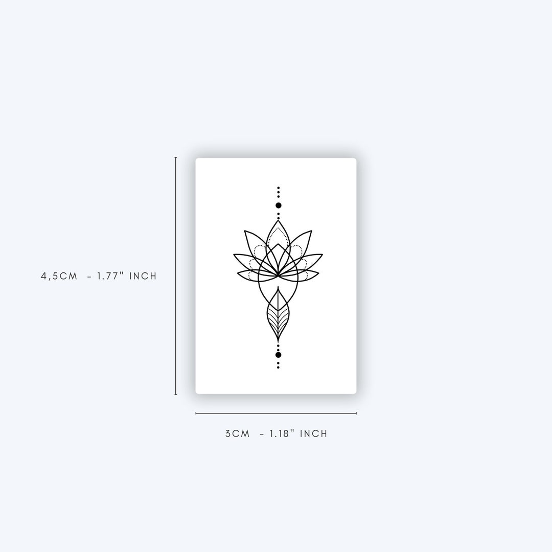 Fancy Lotus set of 2 Temporary Tattoo - Etsy