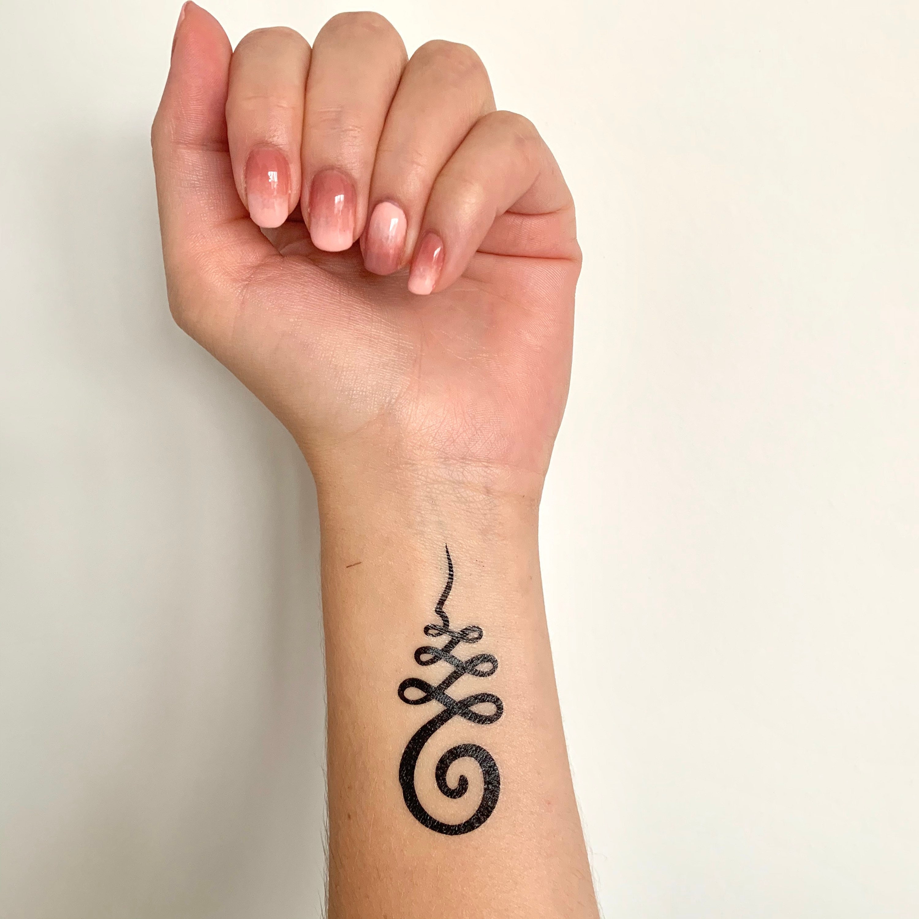 Unalome Swirl Bold set of 2 Temporary Tattoo - Etsy