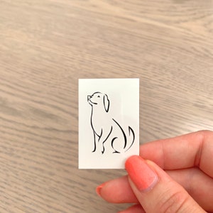 Dog Fine Line (set of 2) - Temporary Tattoo - Etsy