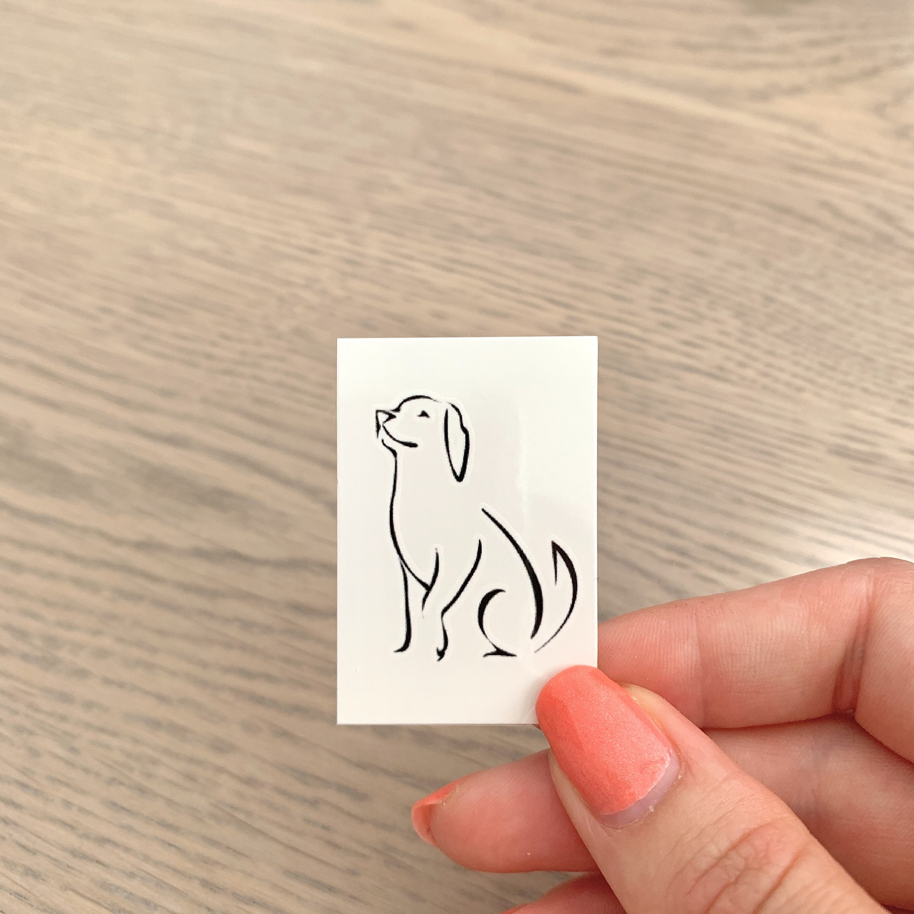 Dog Fine Line set of 2 Temporary Tattoo - Etsy