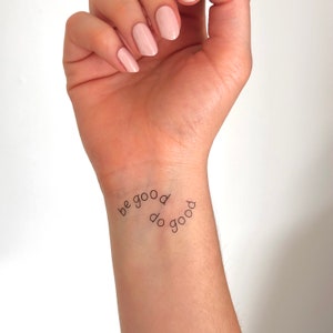 Be Good Do Good (set of 2) - Temporary Tattoo - Etsy
