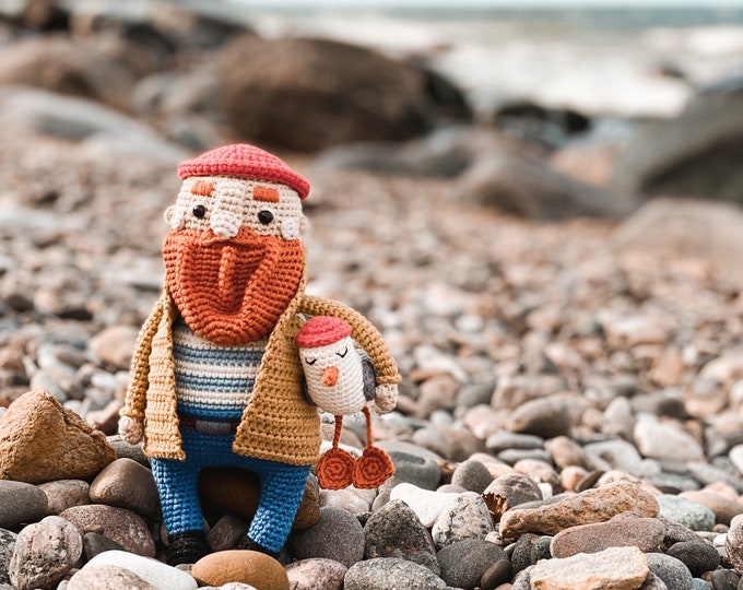TOY - Lighthouse Keeper Beorn and His Little Seagull Bert - Etsy