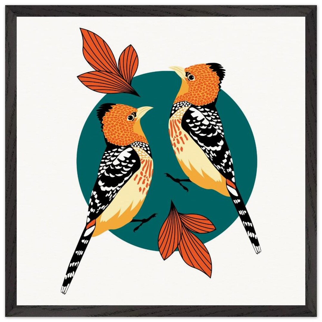 Crested Barbet Premium Wooden Framed Poster With Museum-quality Matte ...