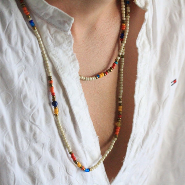 Long Beaded Necklace - Etsy