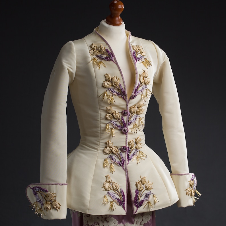 Hand Embroidered Silk Jacket in New Look Style, Customized, Haute ...