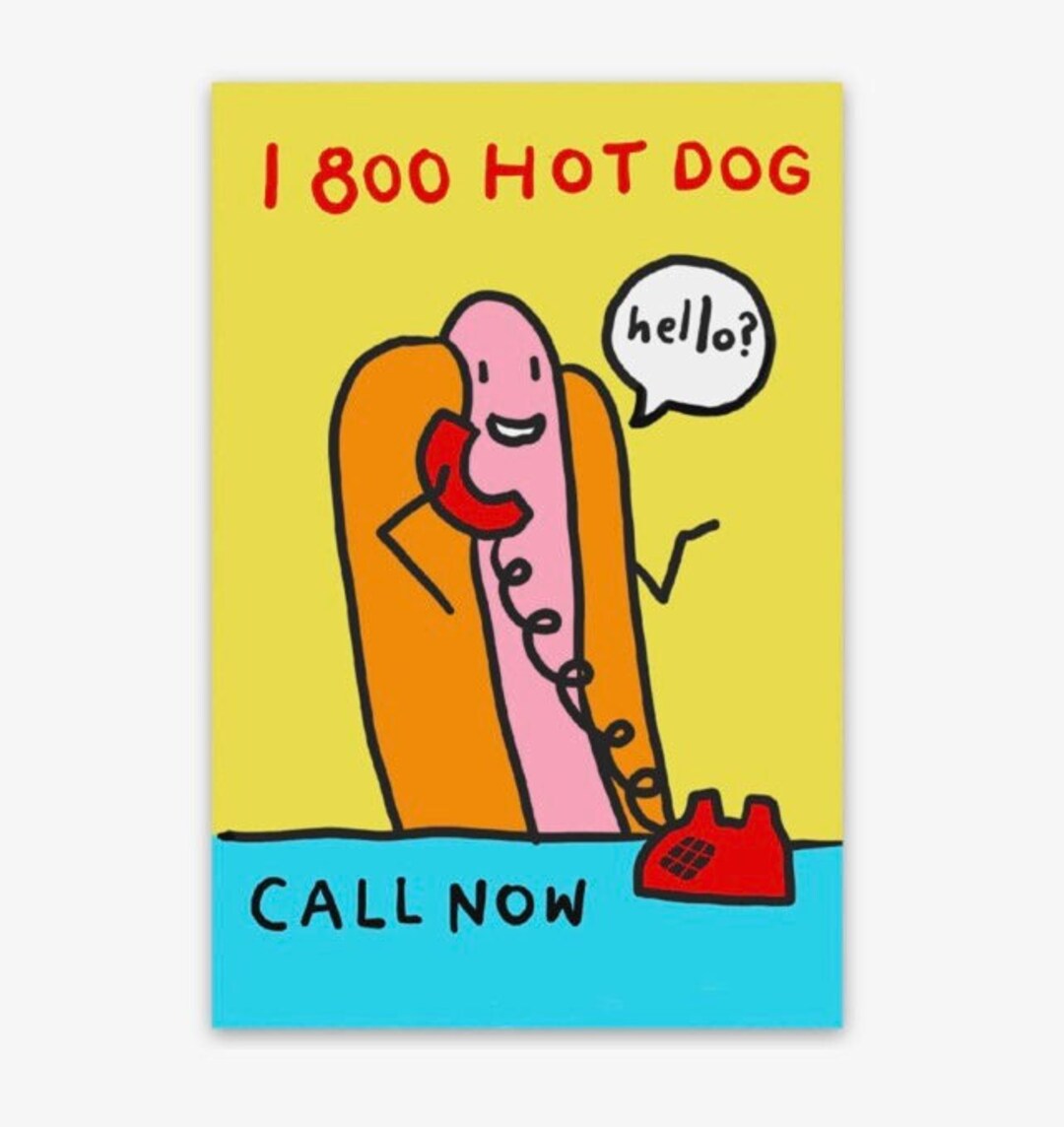 1-800-HOT-DOG Vinyl Sticker - Etsy