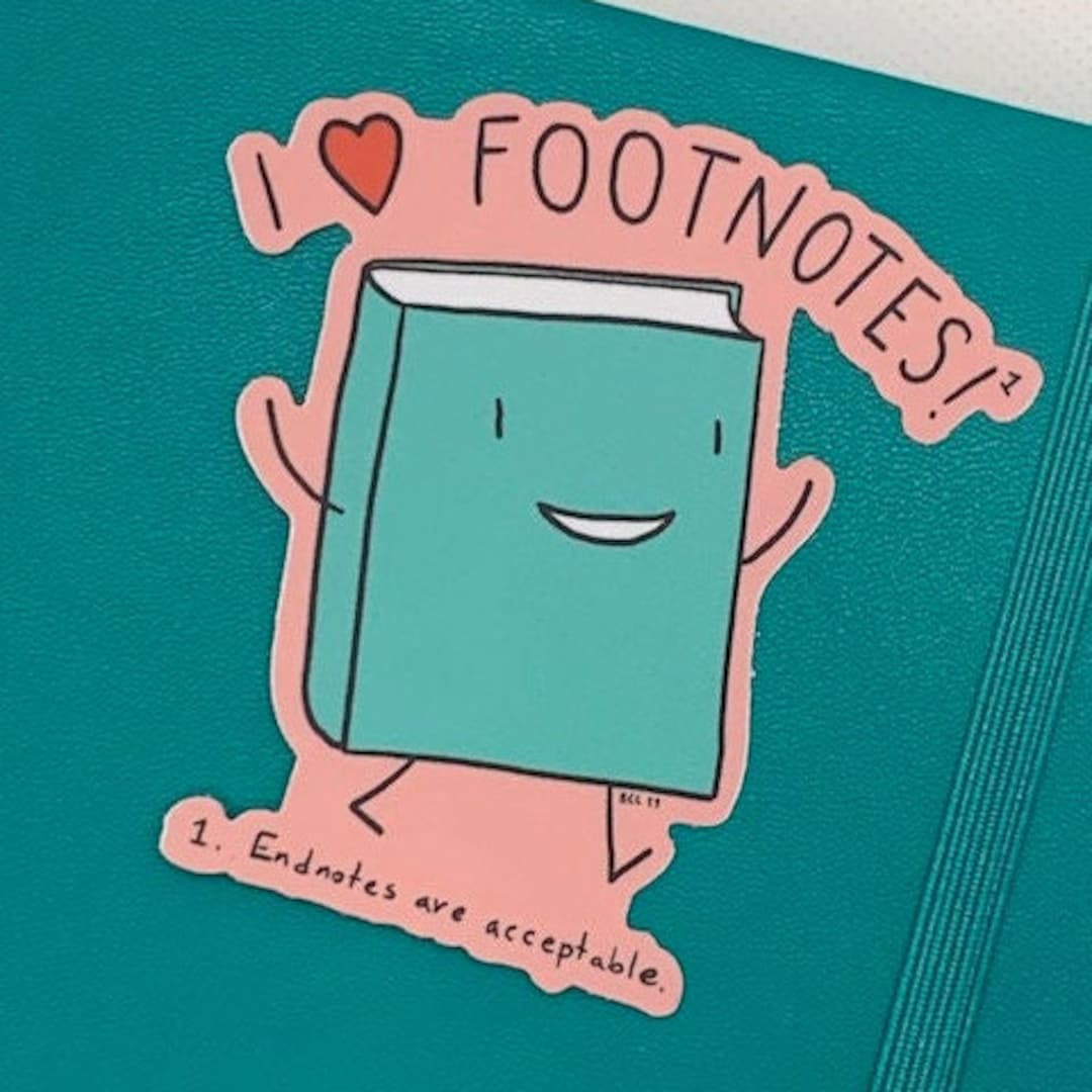 I Love Footnotes! Cute Vinyl Sticker - Etsy