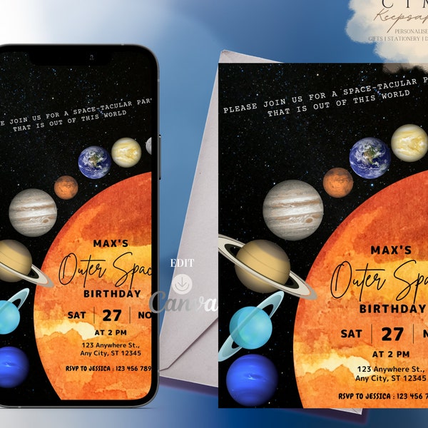 Solar System Invite - Etsy