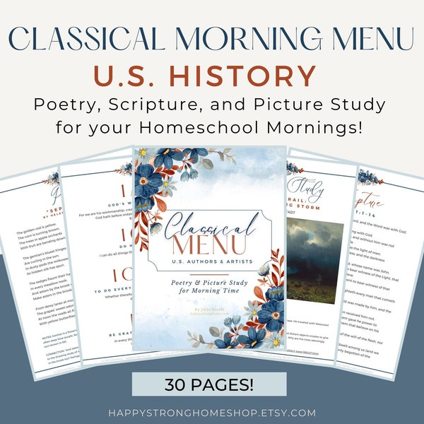 Printable Homeschool Morning Menu - Etsy