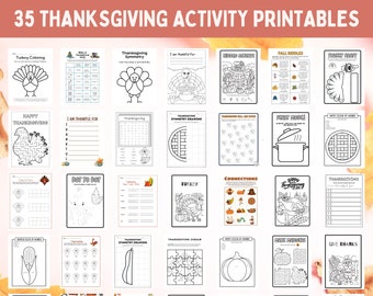 Thanksgiving Activities for Kids BUNDLE 2 Printable Games, Coloring ...