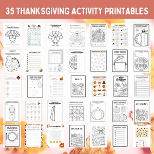 Thanksgiving Activities for Kids BUNDLE 2 Printable Games, Coloring ...