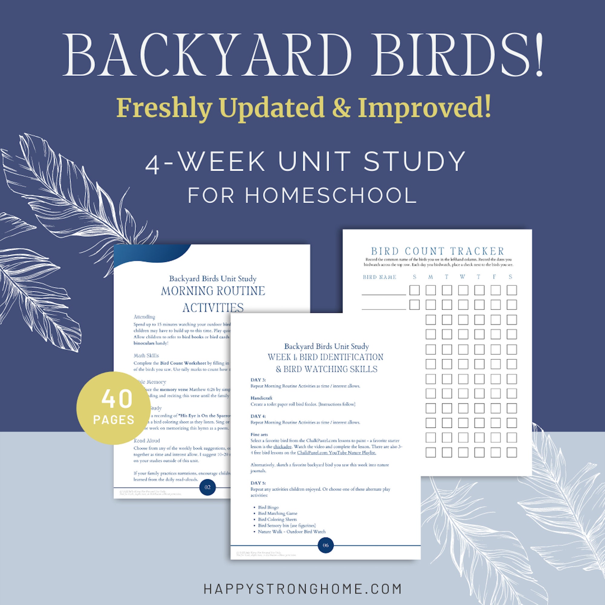 Backyard Birds 4-week Unit Study DIGITAL Printable - Etsy