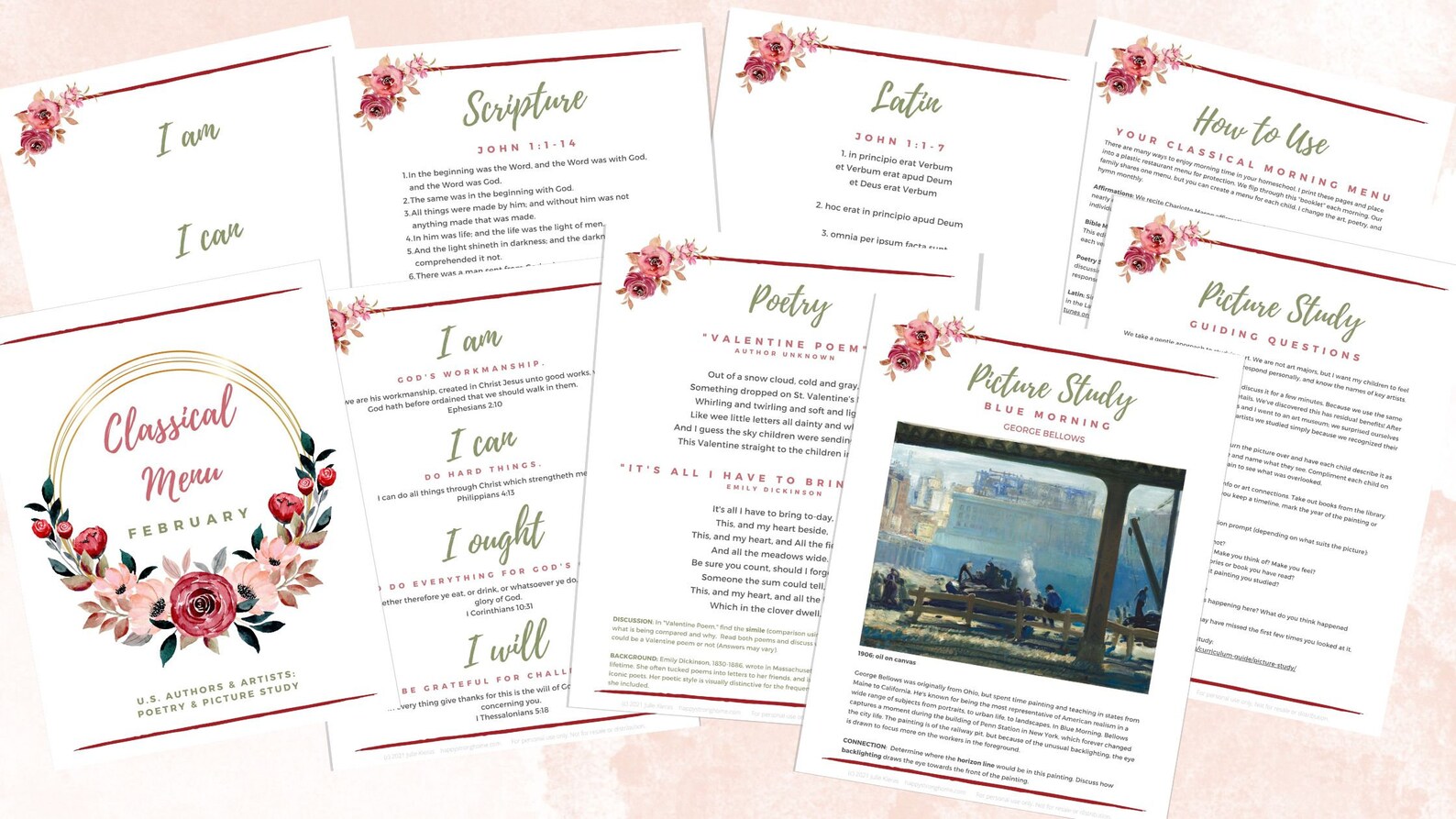 FEBRUARY Classical Morning Menu Printable (morning Time | Homeschool ...