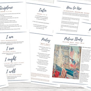 MAY Classical Morning Menu Printable (morning Time | Homeschool ...