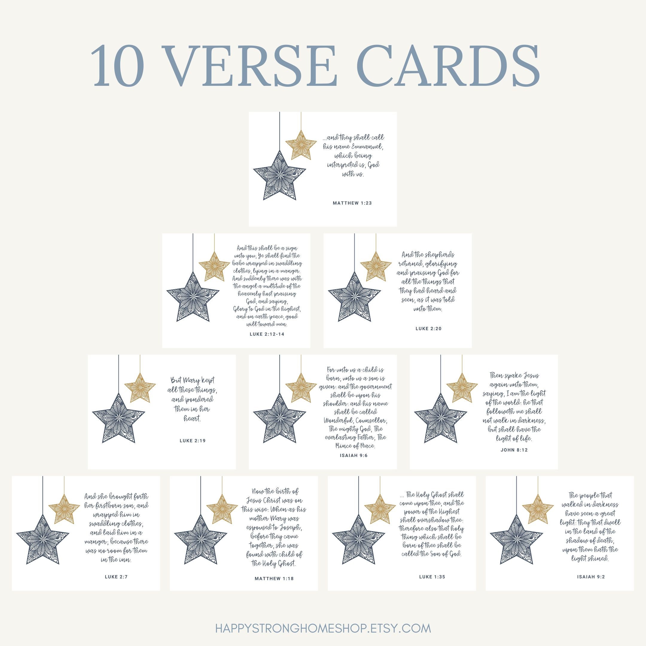 Advent Scripture Verse Cards Printable DIGITAL PDF Only Christmas advent-scripture-verse-cards-printable-digital-pdf-only-christmas