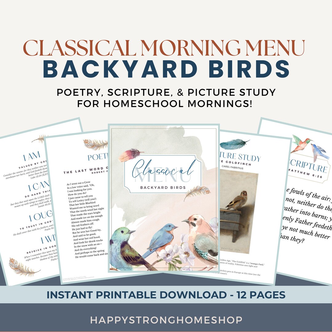 BACKYARD BIRDS Classical Morning Menu Printable (morning Time ...
