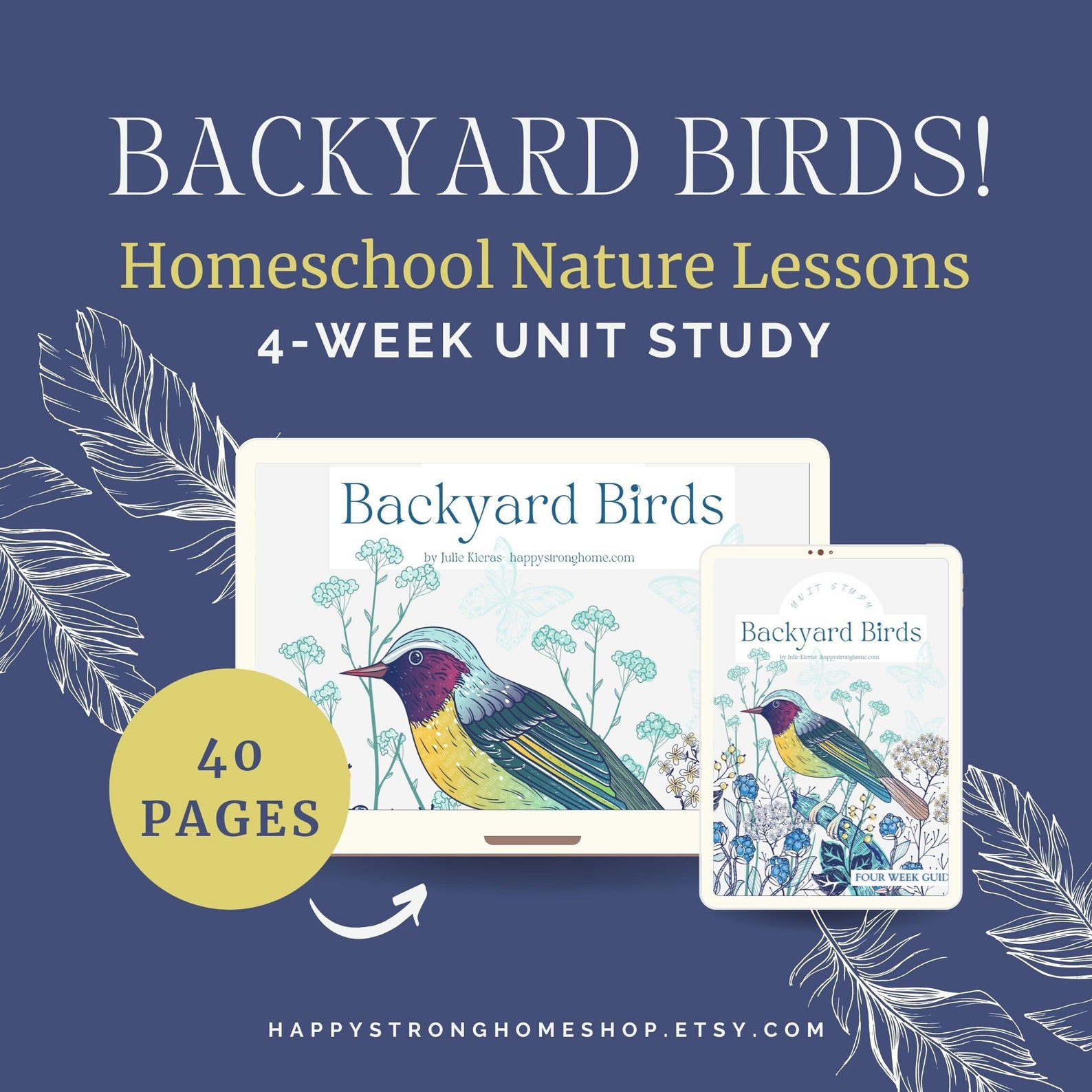 Backyard Birds 4-week Unit Study DIGITAL Printable (homeschool ...