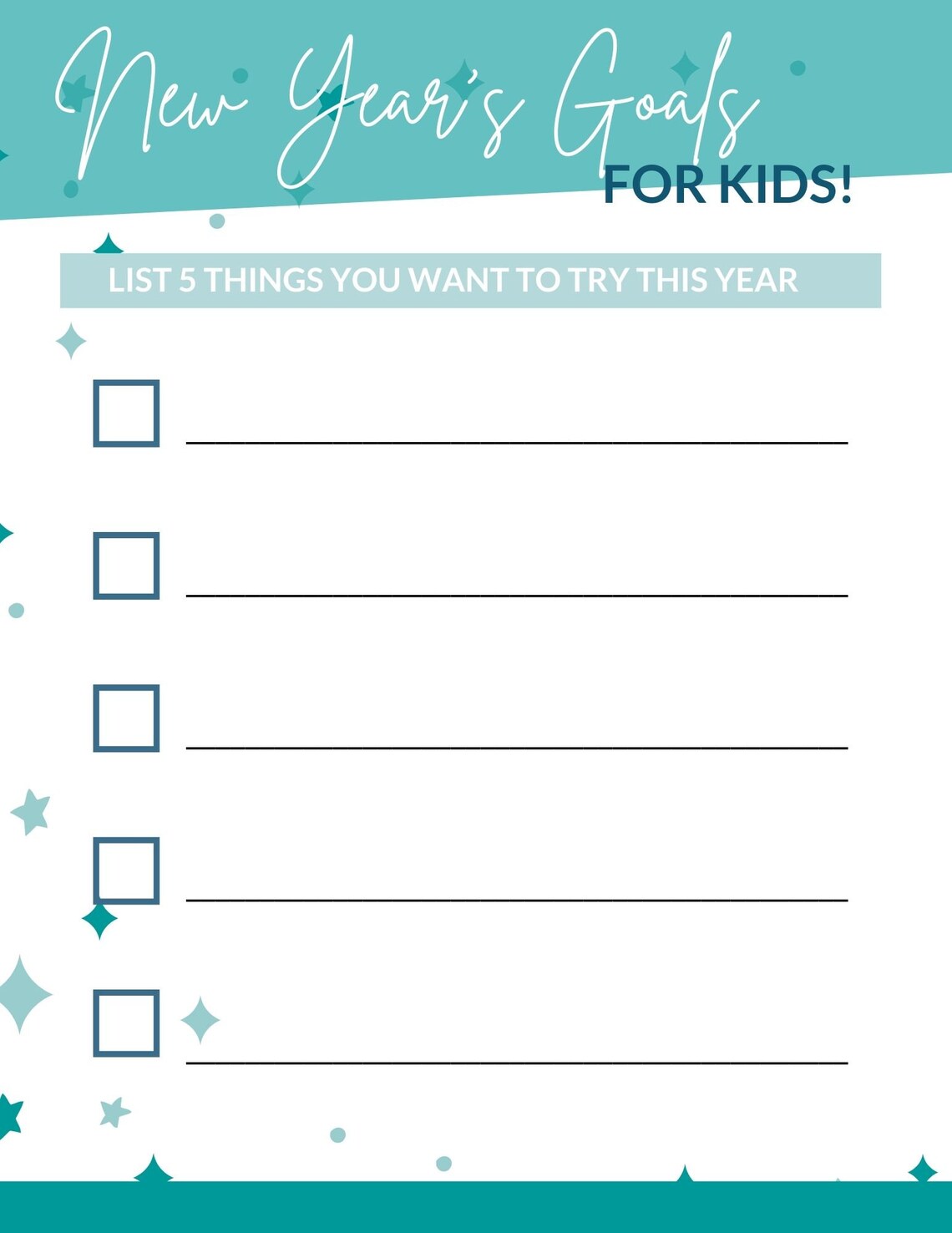 Goal Setting Printable for Kids (new Year’s, Growth Mindset, PDF) - Etsy