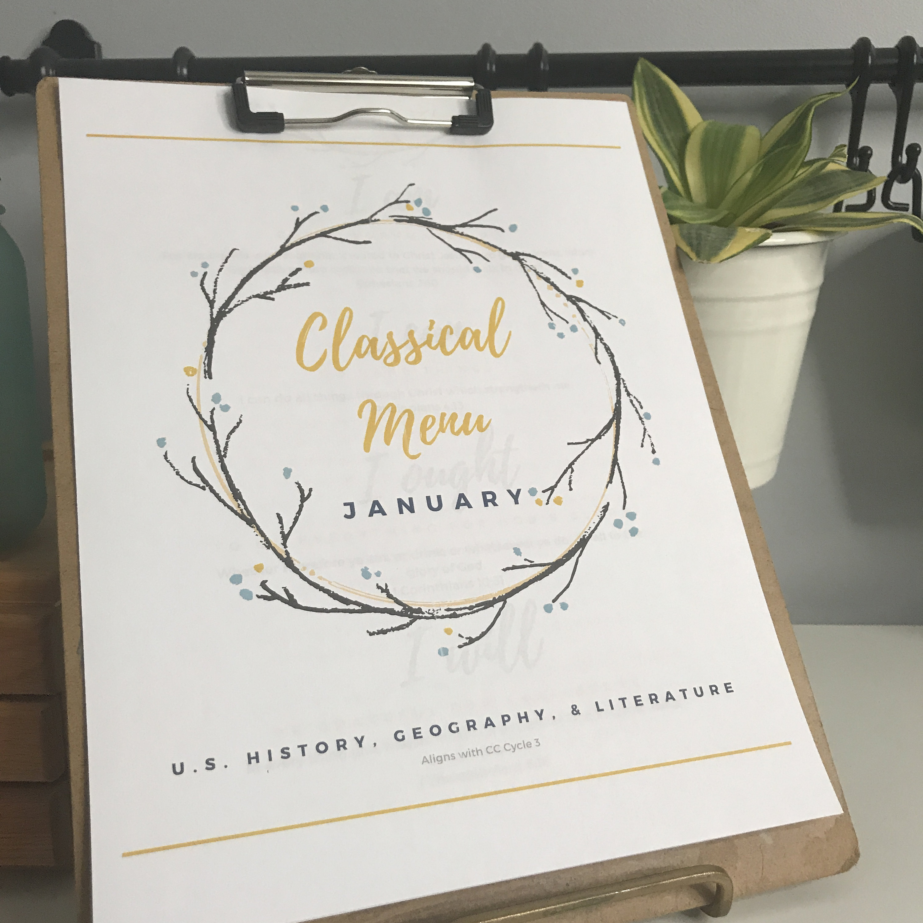 JANUARY Classical Morning Menu Printable (morning Time | Homeschool ...