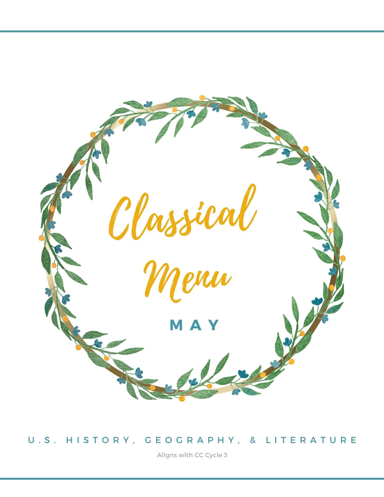 MAY Classical Morning Menu Printable morning Time / Circle - Etsy