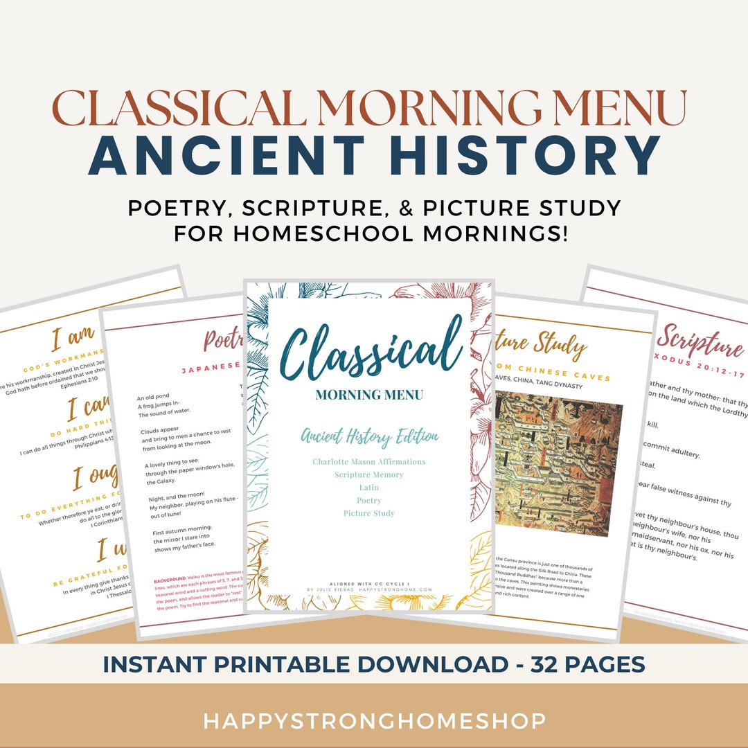 Ancient History Classical Morning Menus - 9 Month Set (morning Time ...