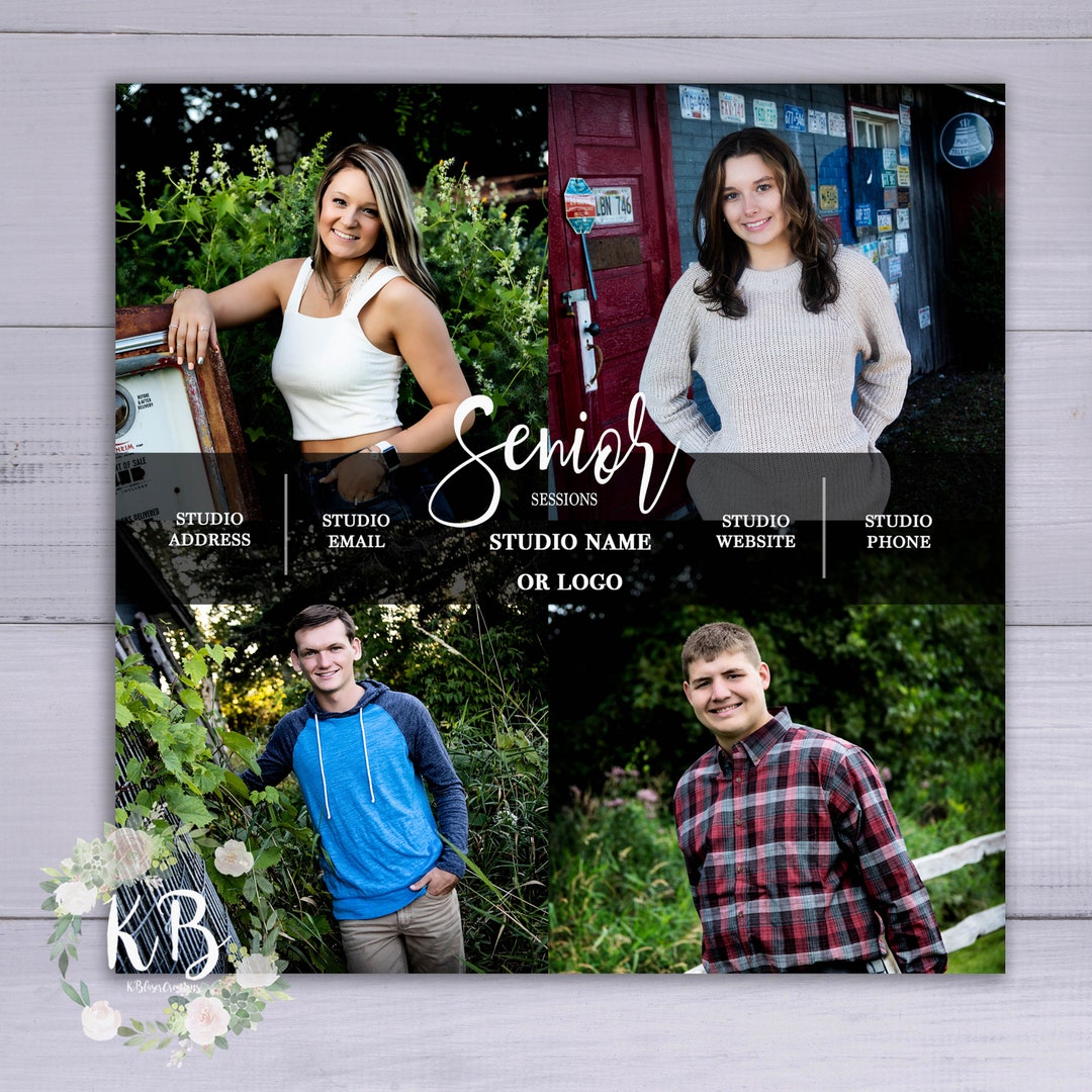Senior Session Marketing Template Photoshop Template PSD INSTANT ...