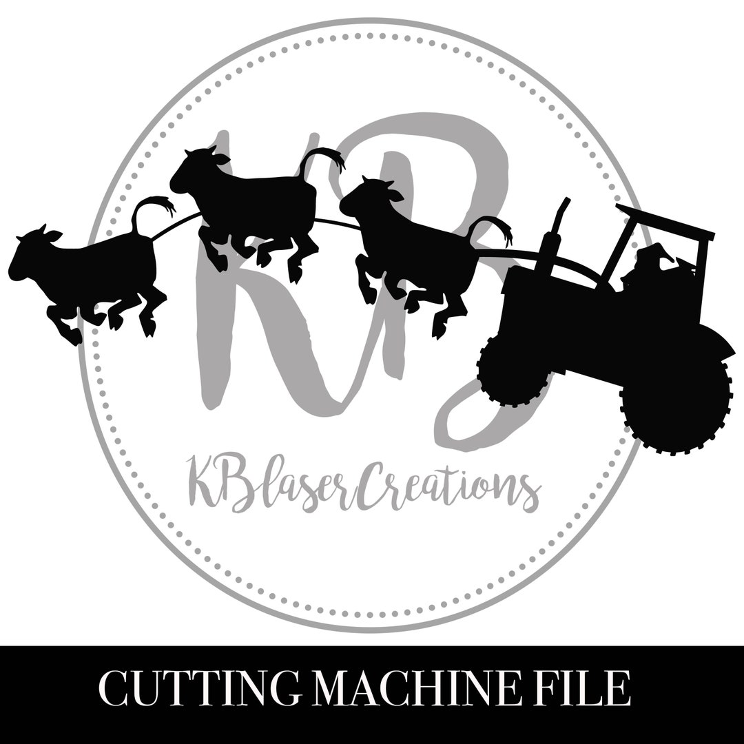 Santa on Tractor and Cows SVG, Tractor, Farm, Cows, SVG, Digital Cut ...