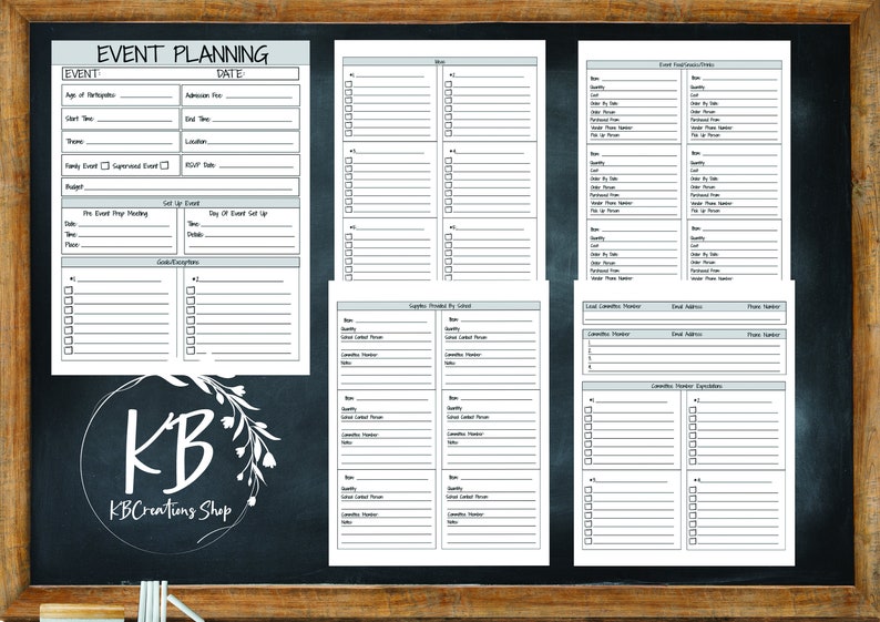 PTA, PTO, Parent in Education Group Event Planning Forms, Binder ...