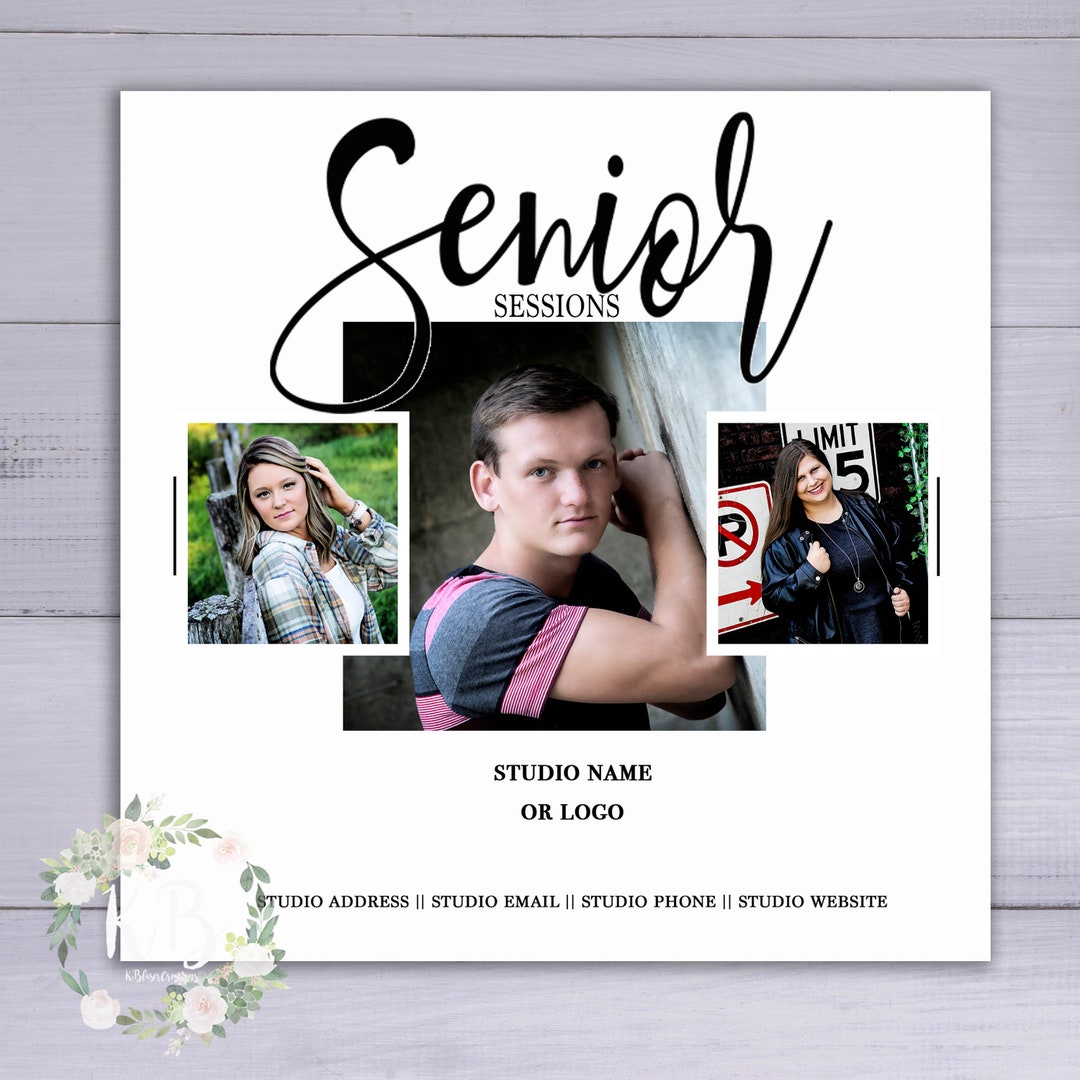 Senior Session Marketing Template | Photoshop Template PSD | INSTANT ...
