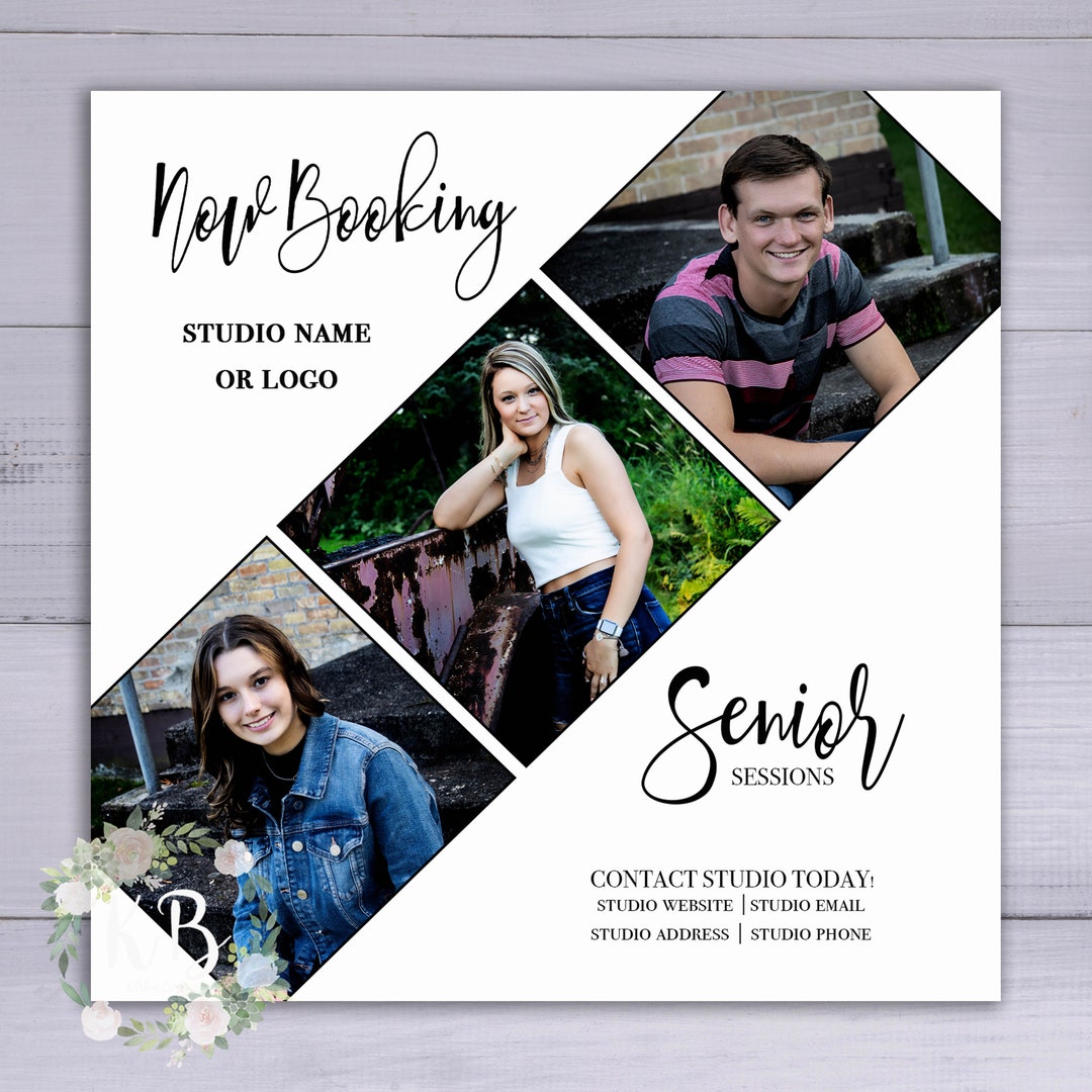 Senior Session Marketing Template | Photoshop Template PSD | INSTANT ...
