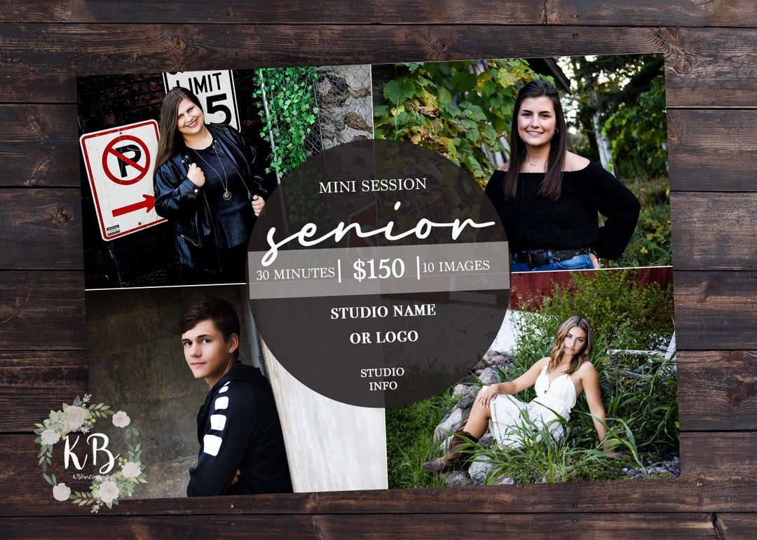 Senior Session Marketing Template | Photoshop Template PSD | INSTANT ...