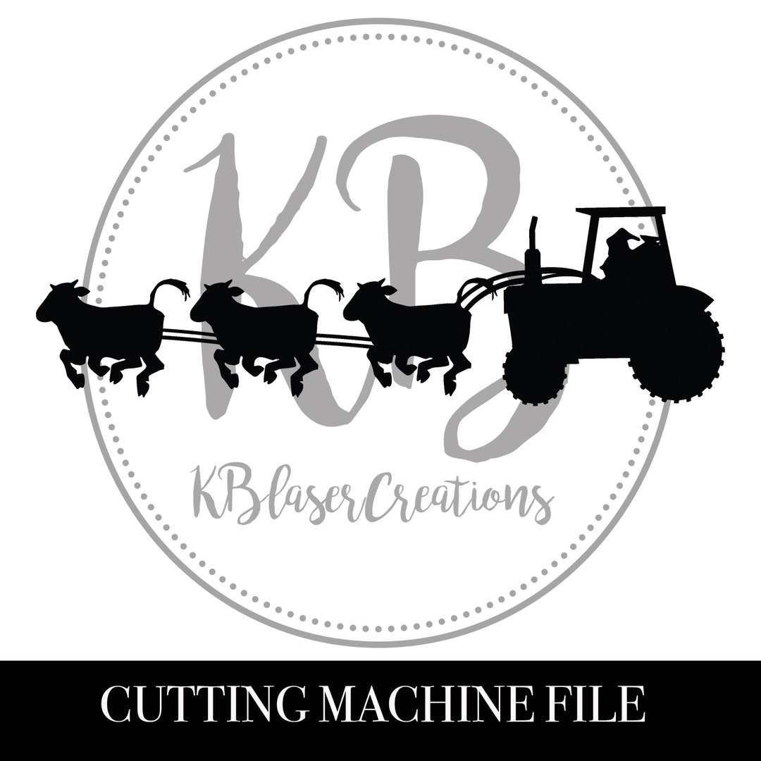 Santa on Tractor and Cows SVG, Tractor, Farm, Cows, SVG, Digital Cut ...