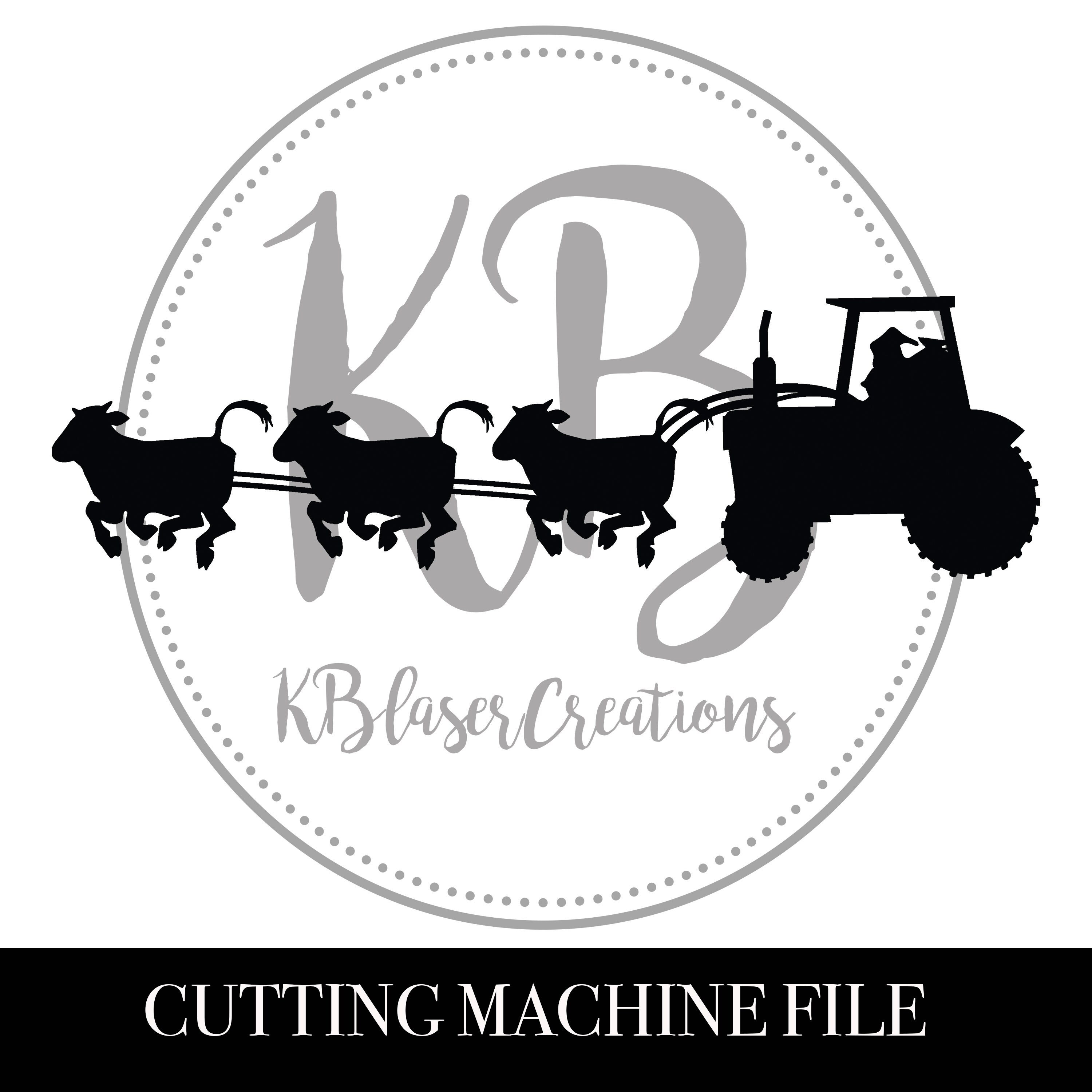 Santa on Tractor and Cows SVG, Tractor, Farm, Cows, SVG, Digital Cut ...